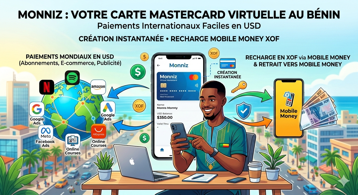Monniz — Transferts, crypto et cartes virtuelles en Afrique